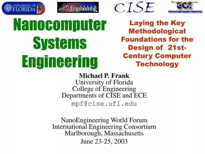 PPT - Nanocomputer Systems Engineering PowerPoint Presentation, free ...