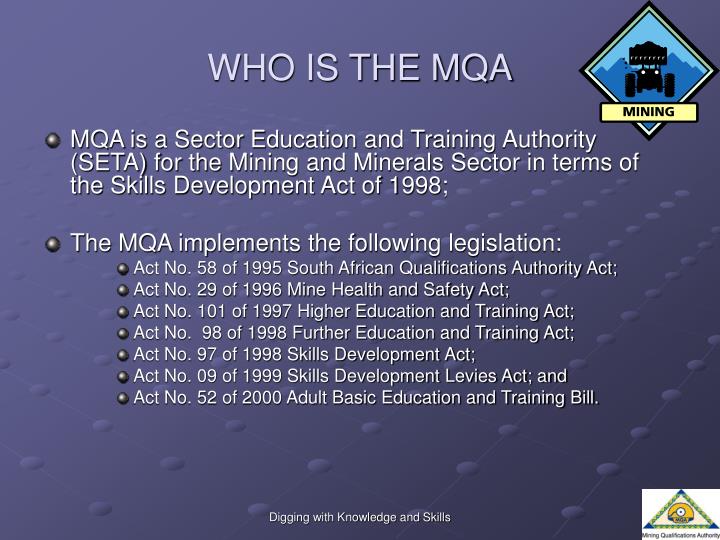 PPT - MQA Presentation to Parliament Portfolio Committee for Minerals ...