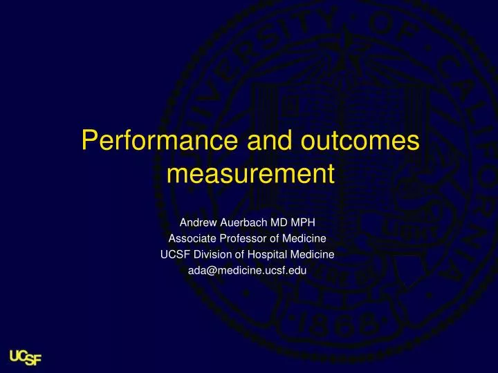 PPT - Performance and outcomes measurement PowerPoint Presentation - ID ...