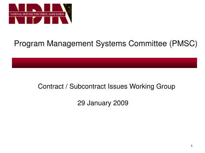 PPT - Program Management Systems Committee (PMSC) PowerPoint ...