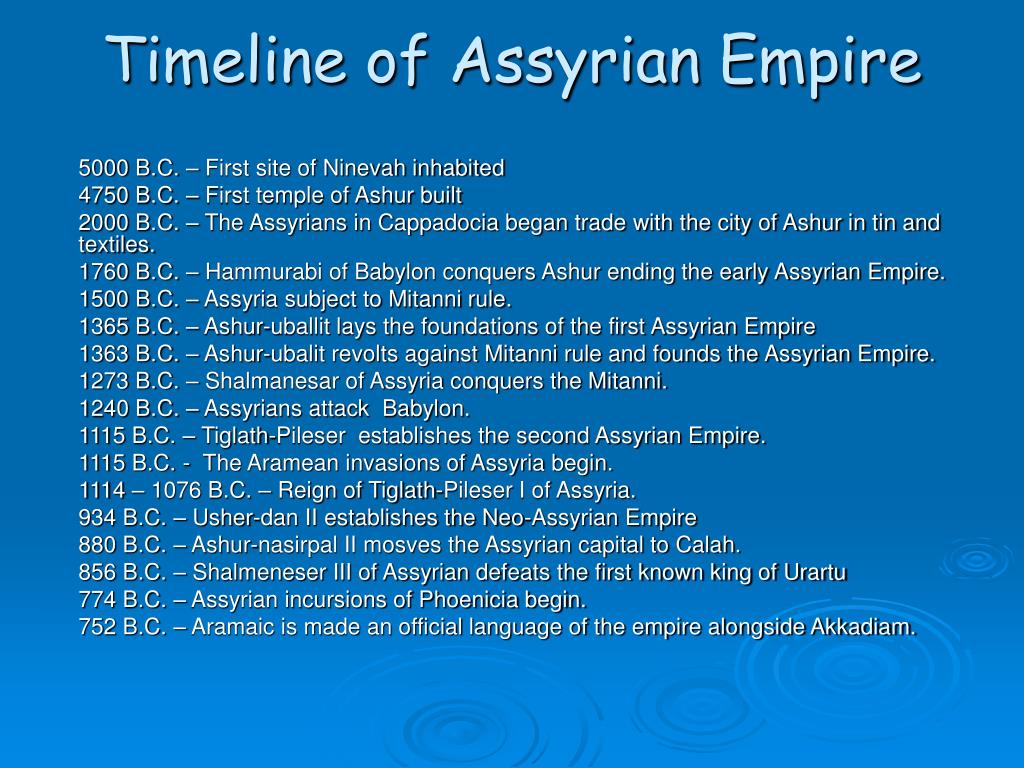 Timeline Of Assyrian Empire