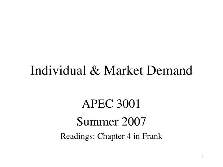 PPT - Individual & Market Demand PowerPoint Presentation, free download ... PPT - Individual & Market Demand PowerPoint Presentation, free download ...