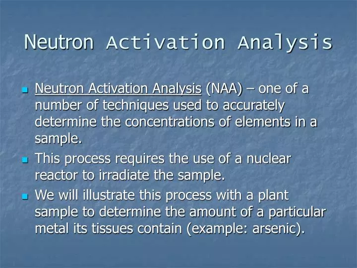 PPT - Neutron Activation Analysis PowerPoint Presentation, free ...