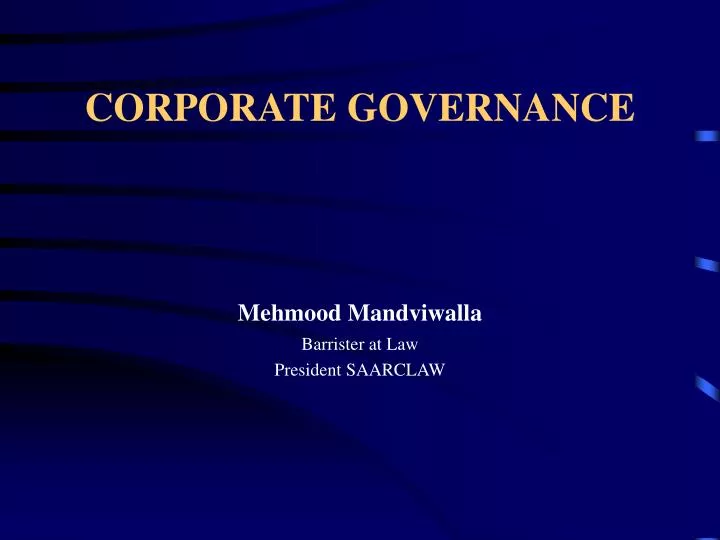 PPT - CORPORATE GOVERNANCE PowerPoint Presentation, free download - ID ...