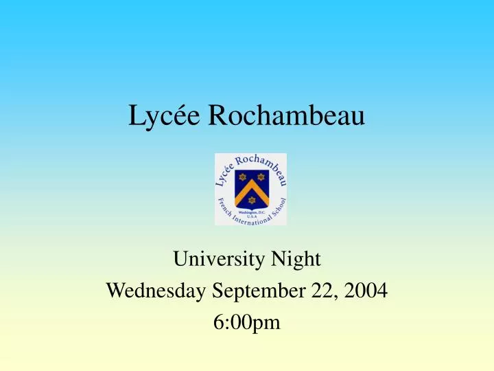 PPT - Lycée Rochambeau PowerPoint Presentation, free download - ID:1255492
