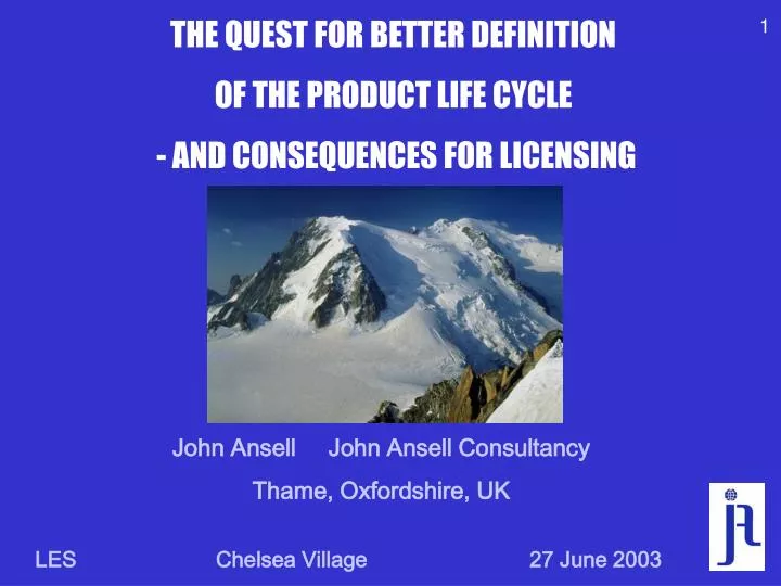 PPT - THE QUEST FOR BETTER DEFINITION OF THE PRODUCT LIFE CYCLE - AND ...