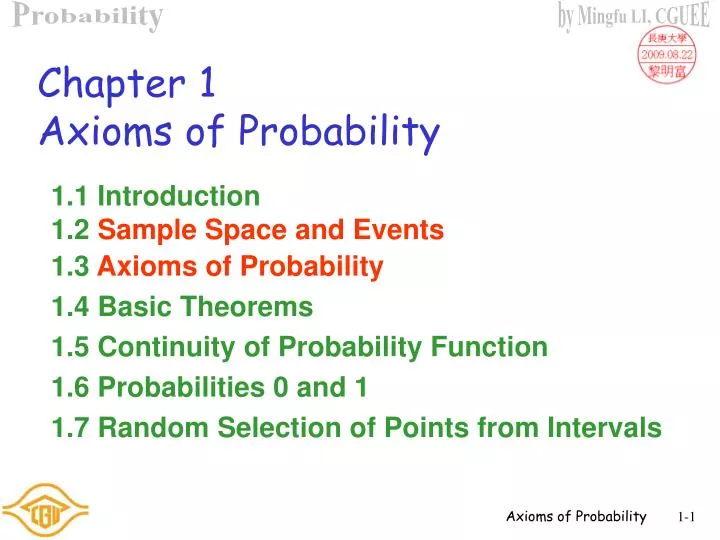 PPT - Chapter 1 Axioms of Probability PowerPoint Presentation, free ...