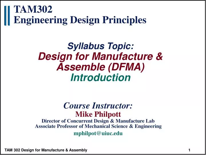 PPT - TAM302 Engineering Design Principles PowerPoint Presentation ...