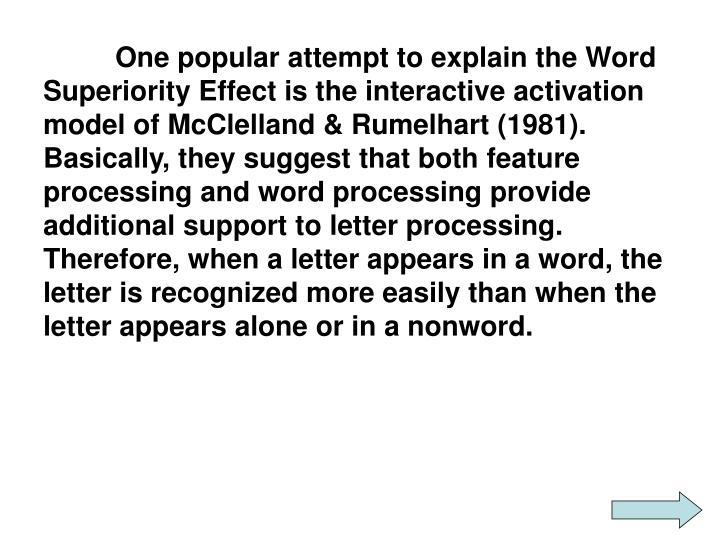 PPT - Reicher (1969): Word Superiority Effect PowerPoint Presentation ...