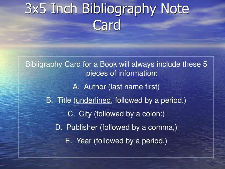 PPT - 3x5 Inch Bibliography Note Card PowerPoint Presentation, free ...