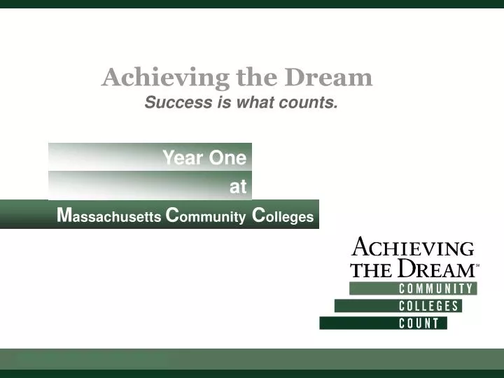 PPT - Achieving the Dream PowerPoint Presentation, free download - ID ...