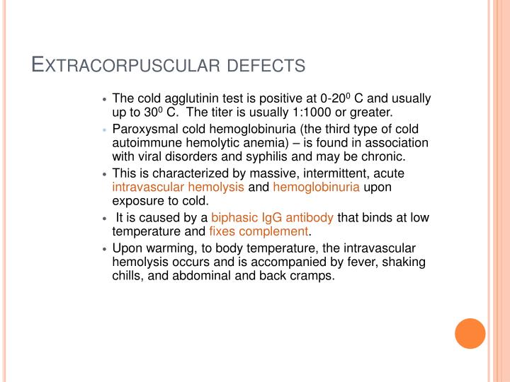 PPT - Hemolytic Anemias - Extracorpuscular defects PowerPoint ...