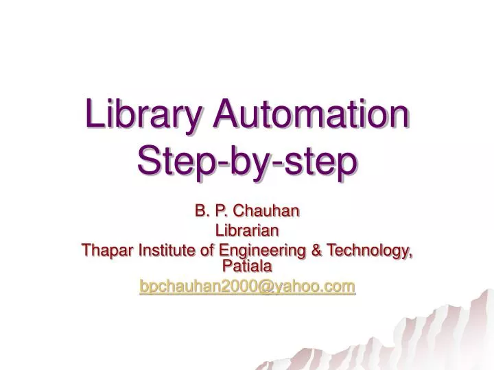 PPT - Library Automation Step-by-step PowerPoint Presentation, free ...