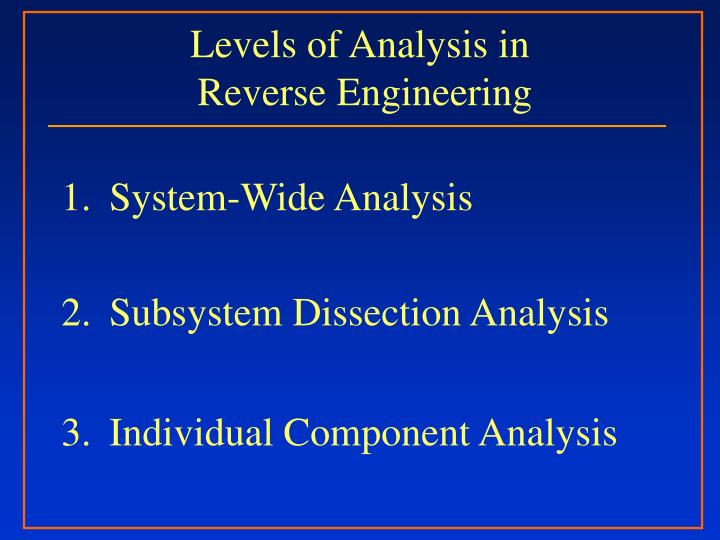 PPT - Reverse Engineering: PowerPoint Presentation - ID:1267981