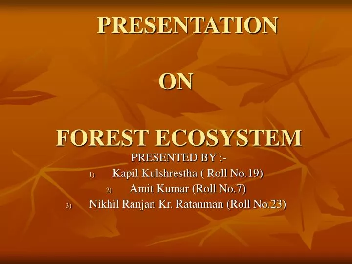 PPT - PRESENTATION ON FOREST ECOSYSTEM PowerPoint Presentation, free download - ID:1268433