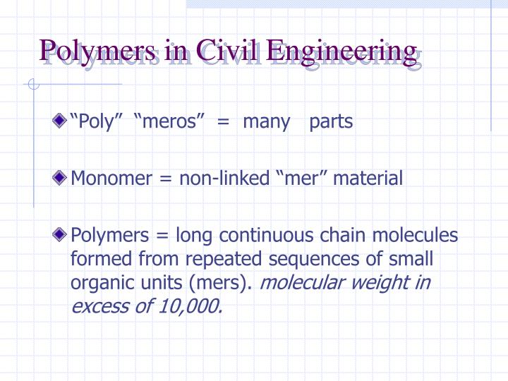 PPT - Polymers in Civil Engineering PowerPoint Presentation, free ...