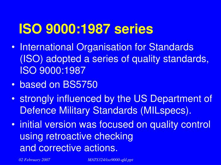 PPT - ISO 9000 series QFD: Quality Function Deployment PowerPoint ...