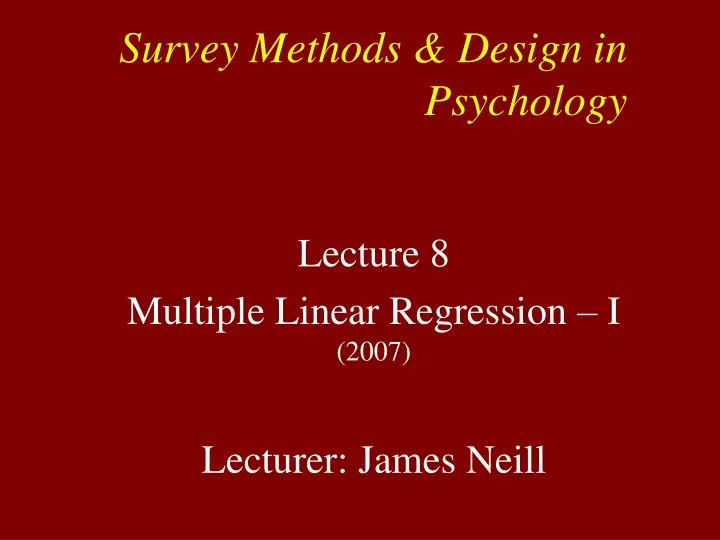 PPT - Survey Methods & Design in Psychology PowerPoint Presentation ...