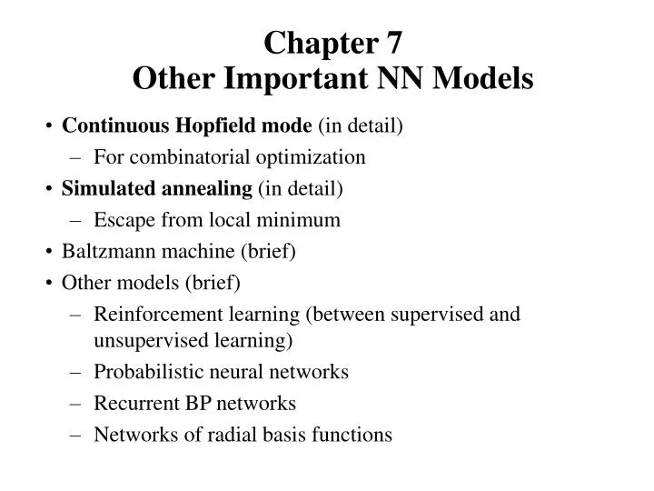 PPT - Chapter 7 Other Important NN Models PowerPoint Presentation, free ...