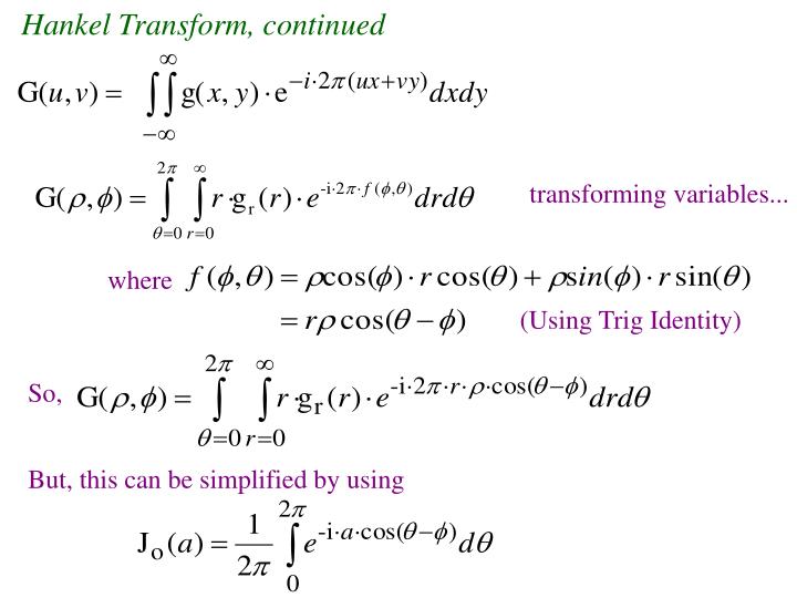 PPT - Circularly Symmetric Functions: Hankel Transforms of Zeroth Order ...