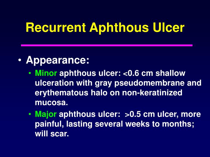 PPT - Recurrent Aphthous Ulcer PowerPoint Presentation - ID:1272543