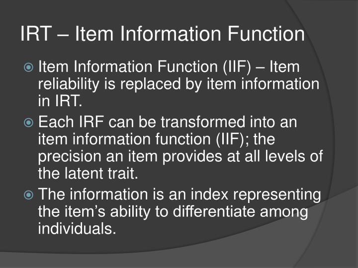 PPT - Introduction to Item Response Theory PowerPoint Presentation - ID ...