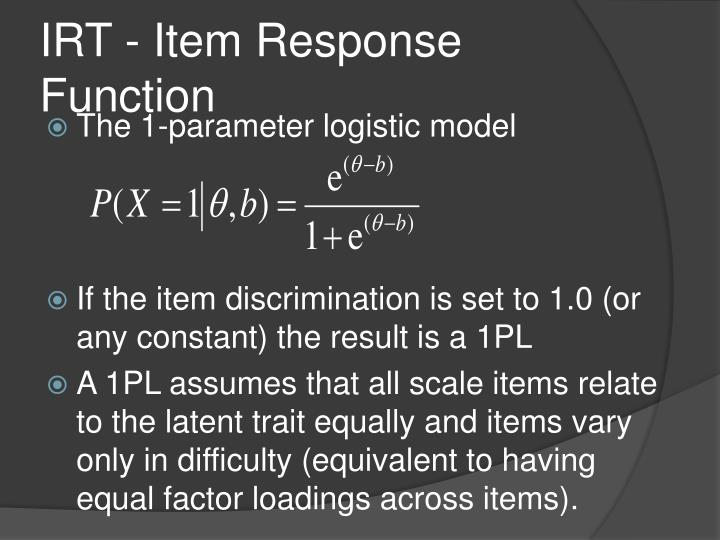 PPT - Introduction to Item Response Theory PowerPoint Presentation - ID ...