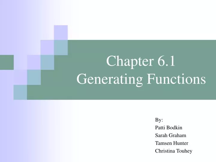 Ppt Chapter 61 Generating Functions Powerpoint Presentation Free 4386