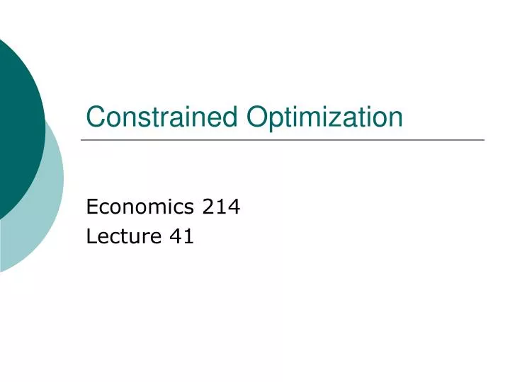 Ppt Constrained Optimization Powerpoint Presentation Free Download