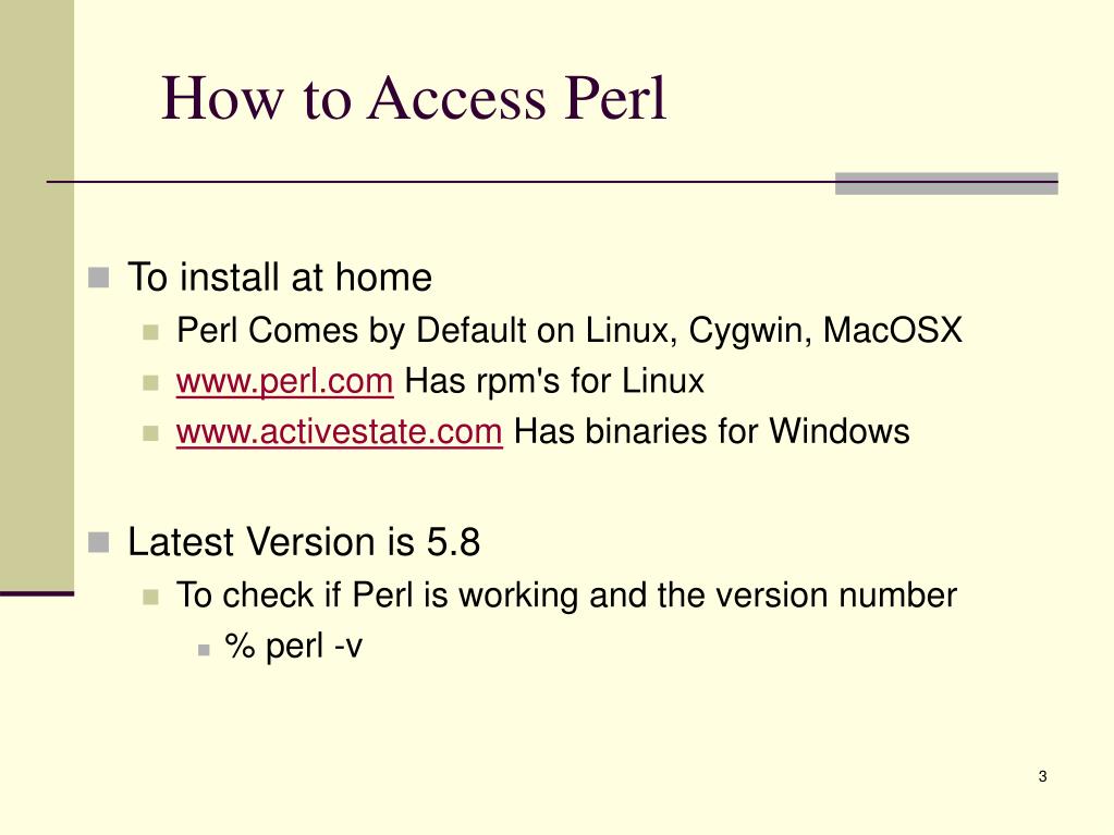 Ppt Introduction To Perl Part I Powerpoint Presentation Free