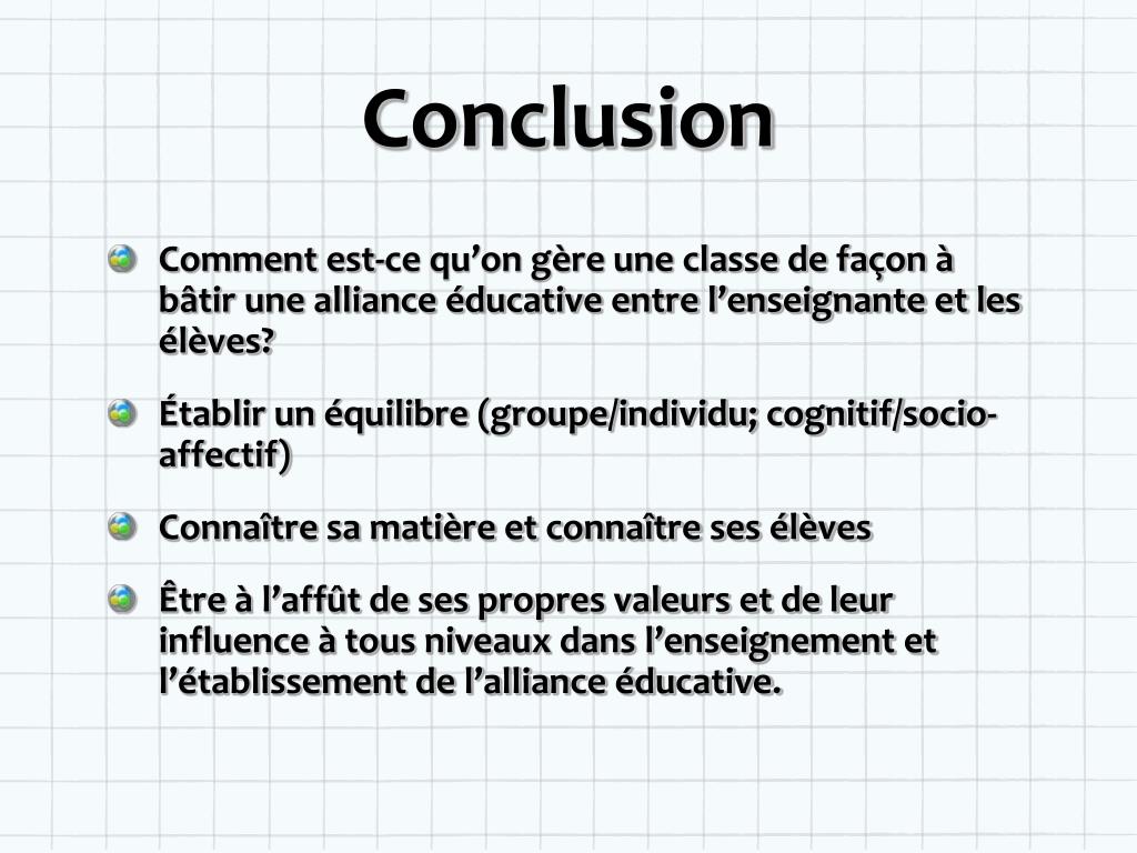 PPT - La gestion de classe: Une alliance éducative entre enseignante et ...