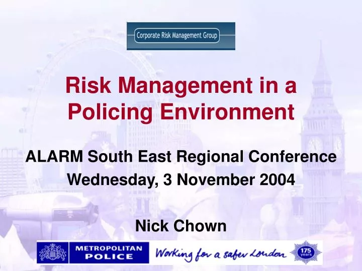 PPT - Risk Management in a Policing Environment PowerPoint Presentation ...