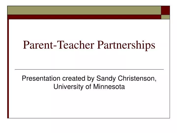 PPT - Parent-Teacher Partnerships PowerPoint Presentation, free ...