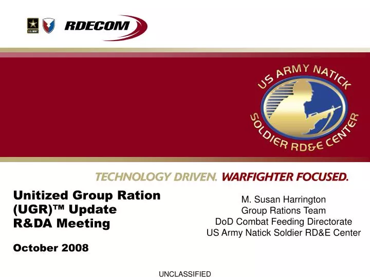 PPT - Unitized Group Ration (UGR)™ Update R&DA Meeting October 2008 ...