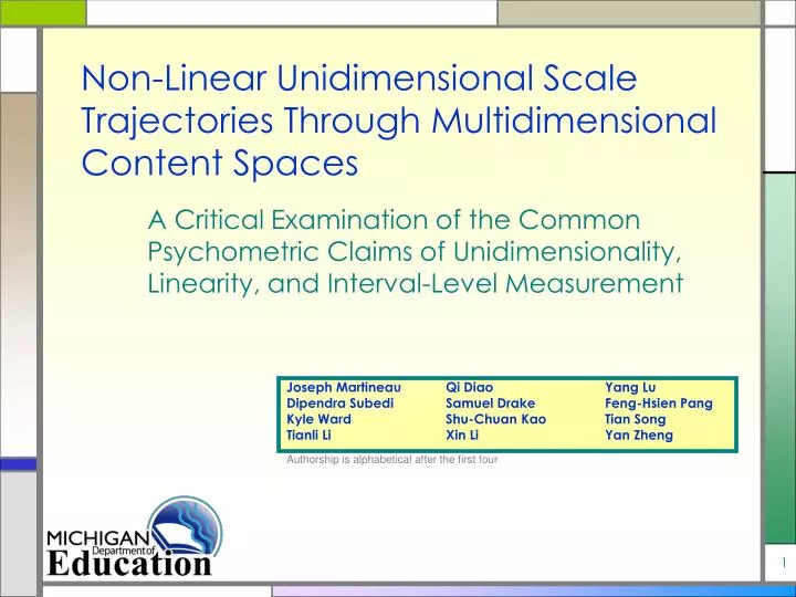 PPT - Non-Linear Unidimensional Scale Trajectories Through ...