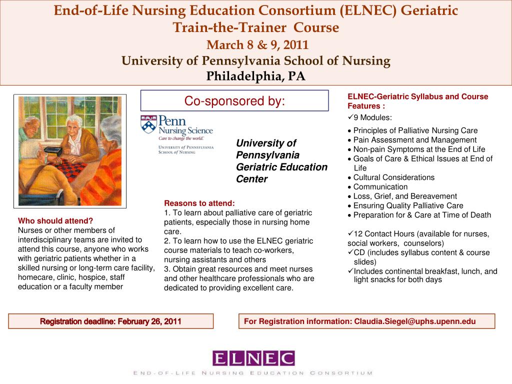 PPT - ELNEC-Geriatric Syllabus and Course Features : 9 Modules ...