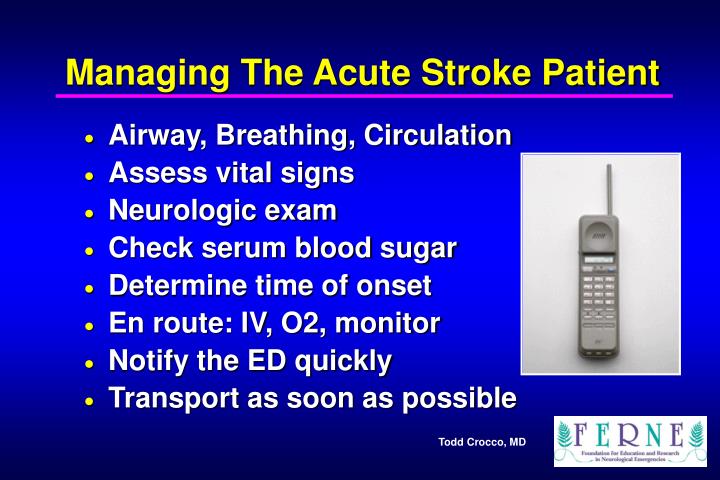 PPT - Pre-hospital Care in Stroke Todd J. Crocco, MD Director Division ...