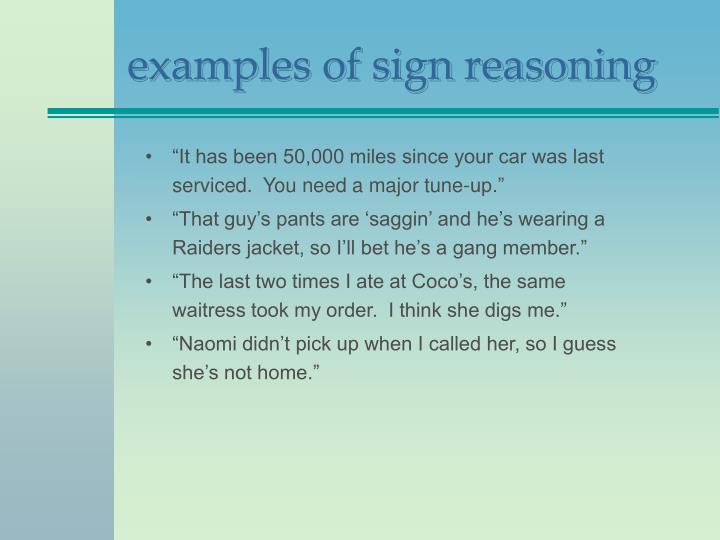 PPT - SIGN REASONING PowerPoint Presentation - ID:1279270
