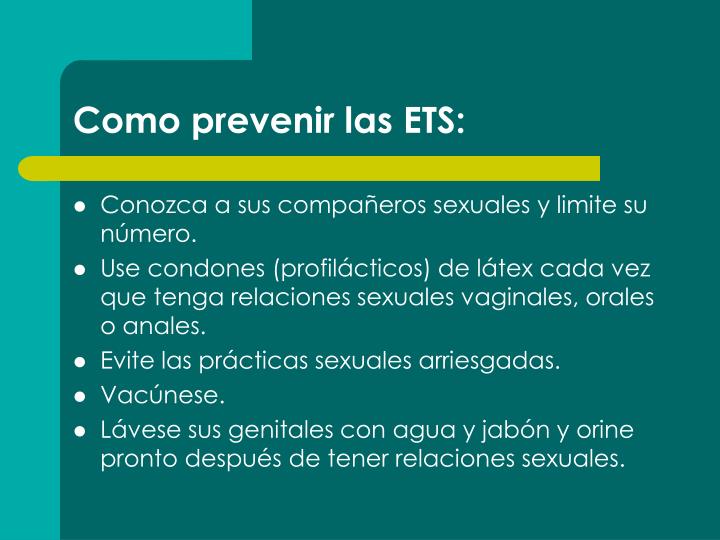 PPT - Enfermedades de transmisión sexual (ETS) PowerPoint Presentation - ID:1279736