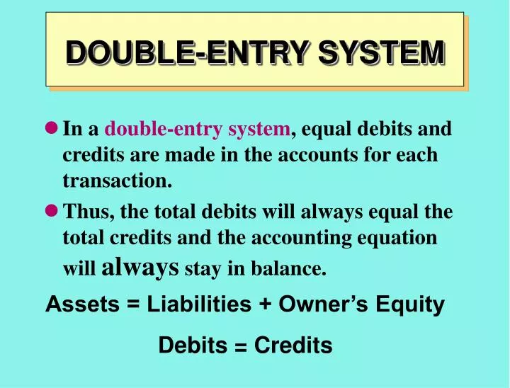 PPT - DOUBLE-ENTRY SYSTEM PowerPoint Presentation, free download - ID ...