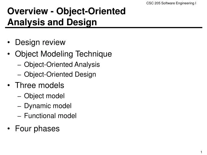 Ppt Overview Object Oriented Analysis And Design Powerpoint