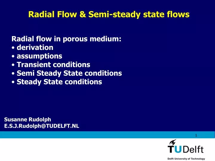 PPT - Radial Flow & Semi-steady state flows PowerPoint Presentation ...