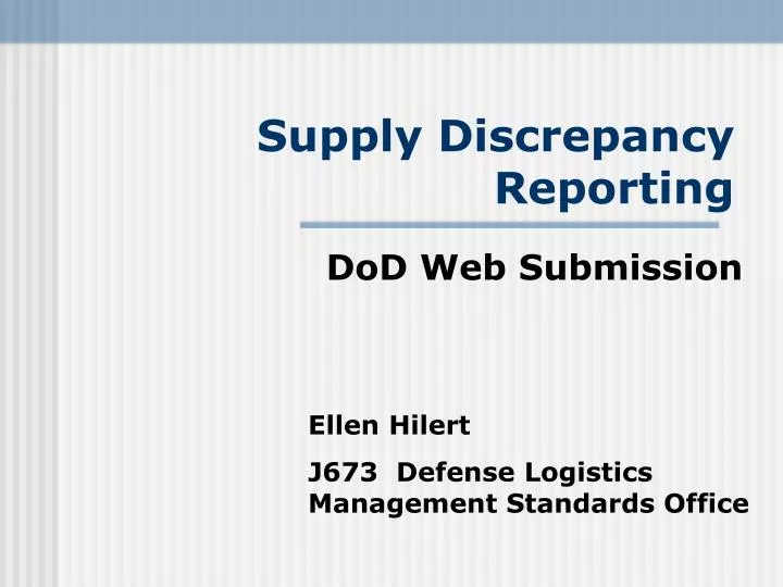 PPT - Supply Discrepancy Reporting PowerPoint Presentation, free ...