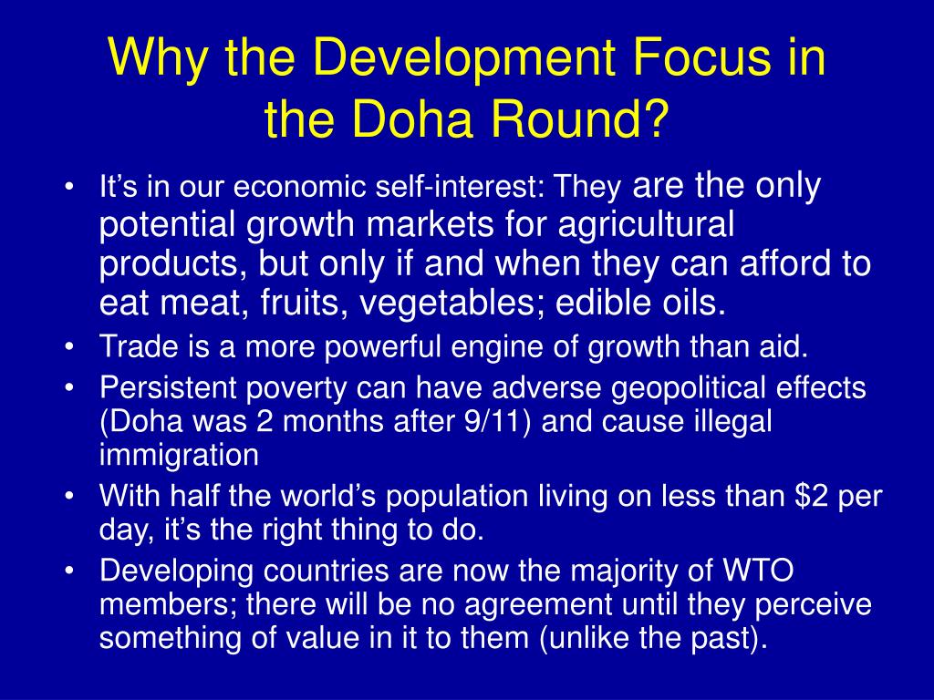 PPT - A RETROSPECTIVE ON THE DOHA ROUND OF WTO TRADE NEGOTIATIONS ...