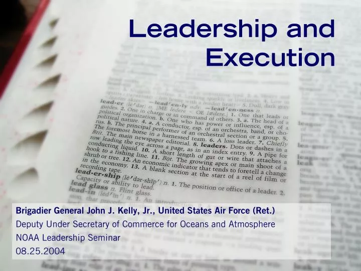 PPT - Leadership and Execution PowerPoint Presentation, free download ...