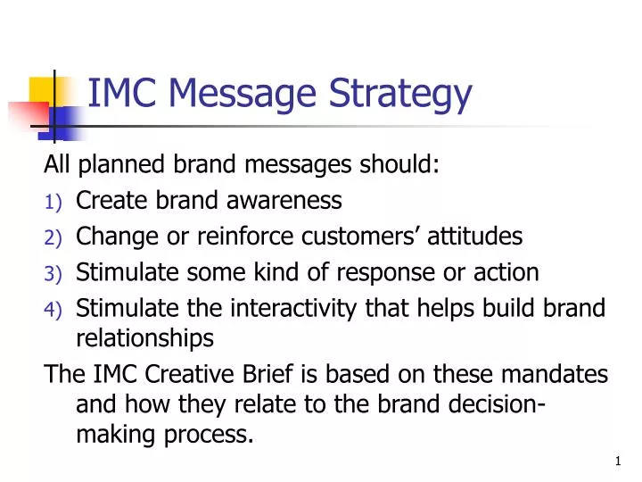 PPT - IMC Message Strategy PowerPoint Presentation, free download - ID ...