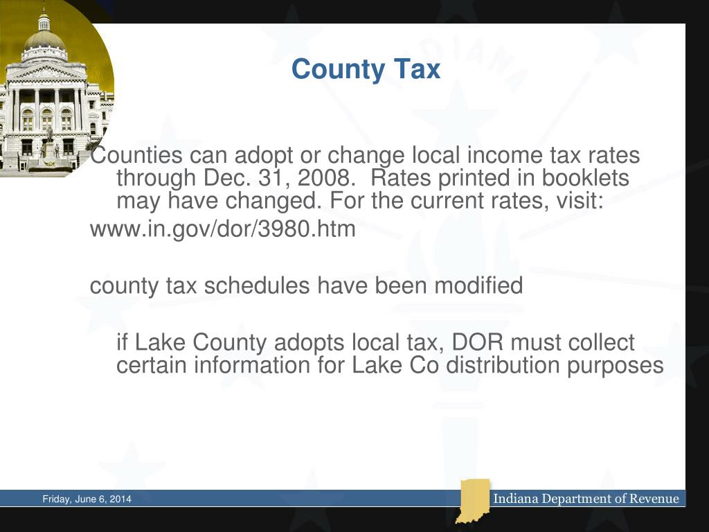PPT - 2008 Indiana Department of Revenue Tax Update PowerPoint ...