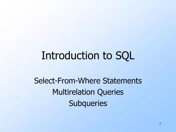 Ppt Introduction To Sql Powerpoint Presentation Free Download Id