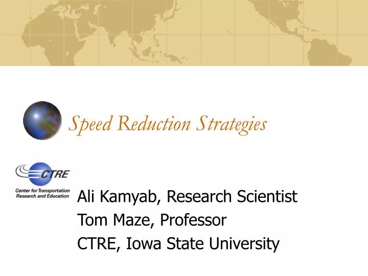 PPT - Speed Reduction Strategies PowerPoint Presentation, free download ...