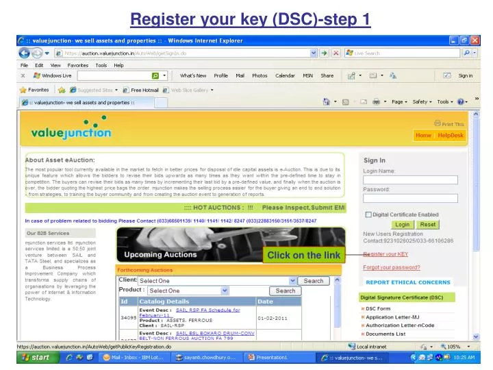 PPT - Register your key (DSC)-step 1 PowerPoint Presentation, free ...